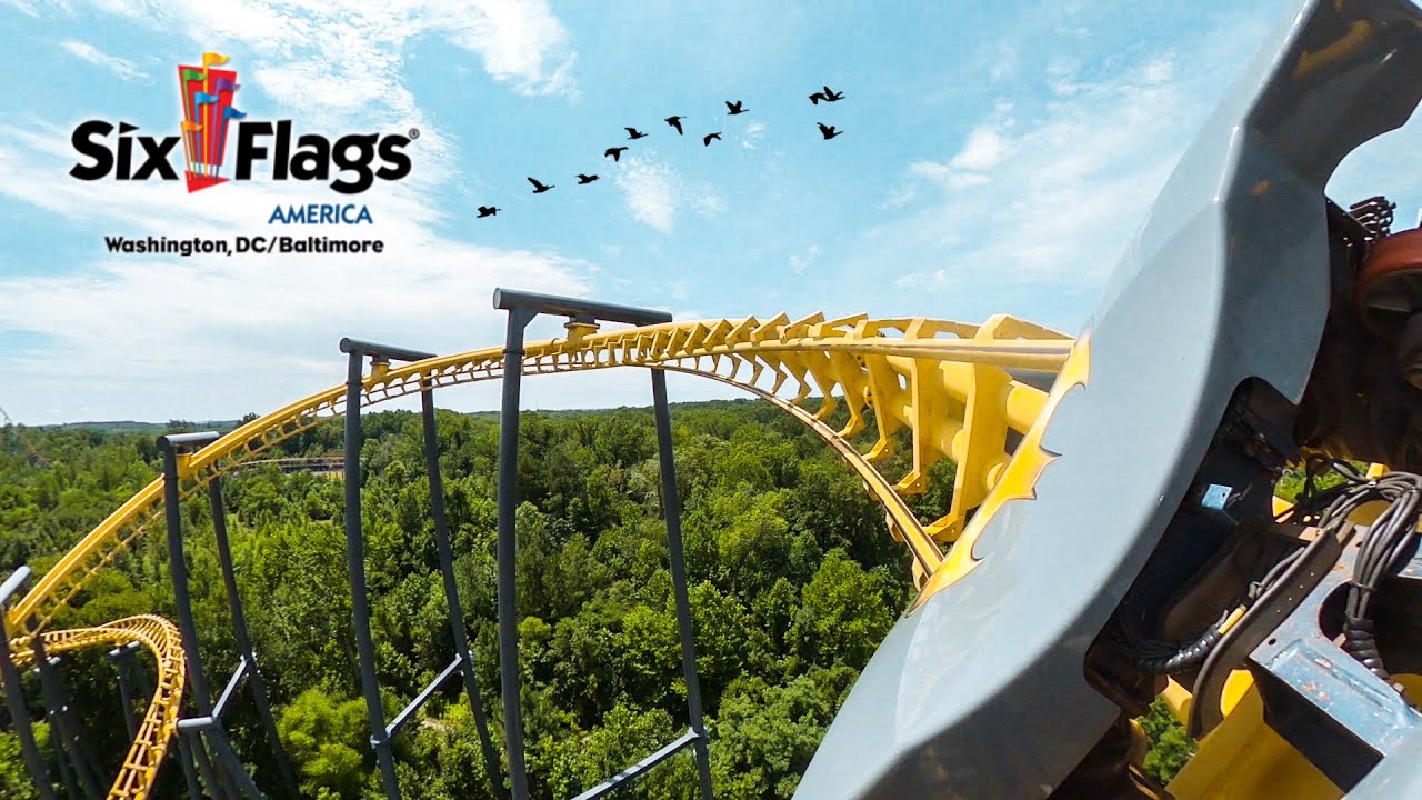 ALL Six Flags America Roller Coasters Horizon Locked 4K POVs - YouTube