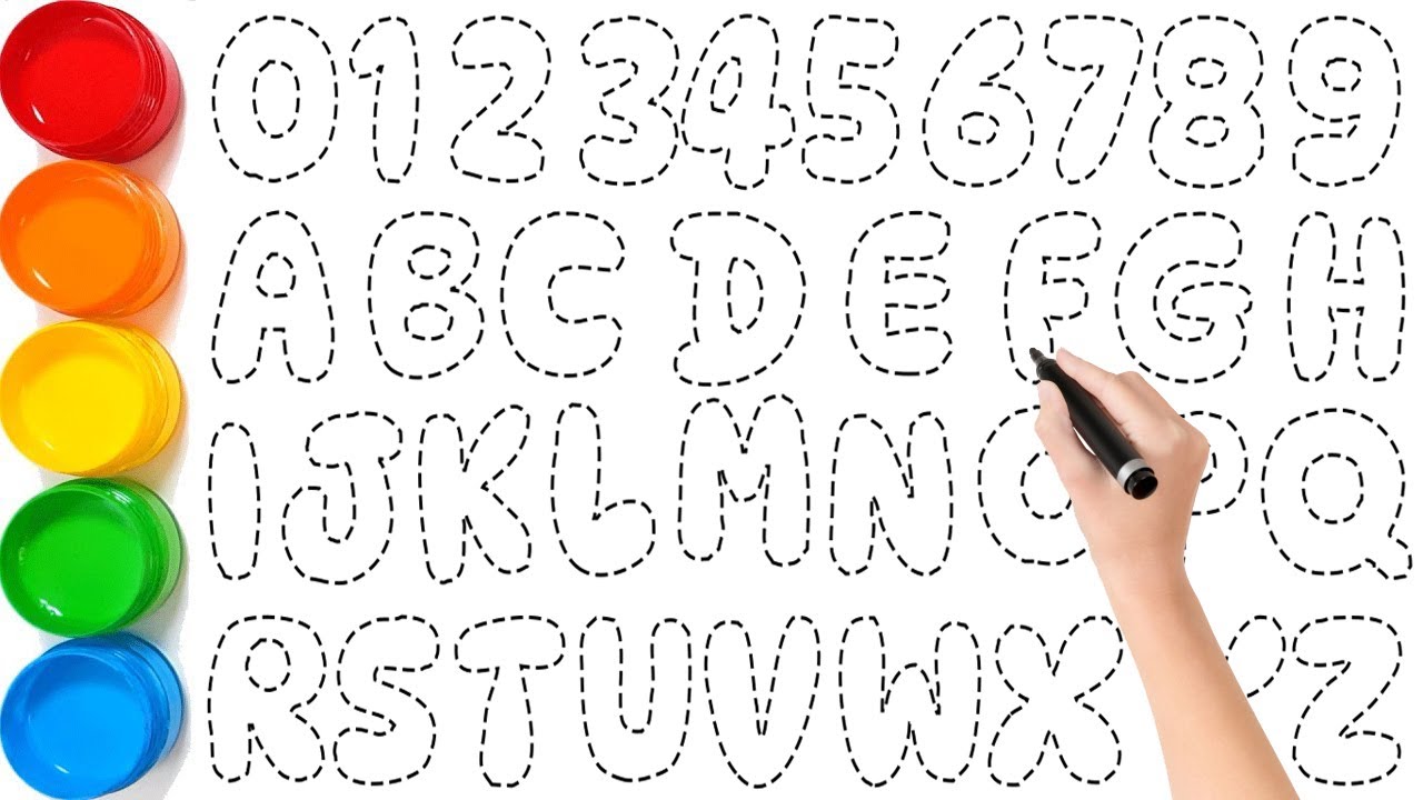 Alphabet & Numbers Coloring Page with Phonics Song | ABCD & 1234 ...