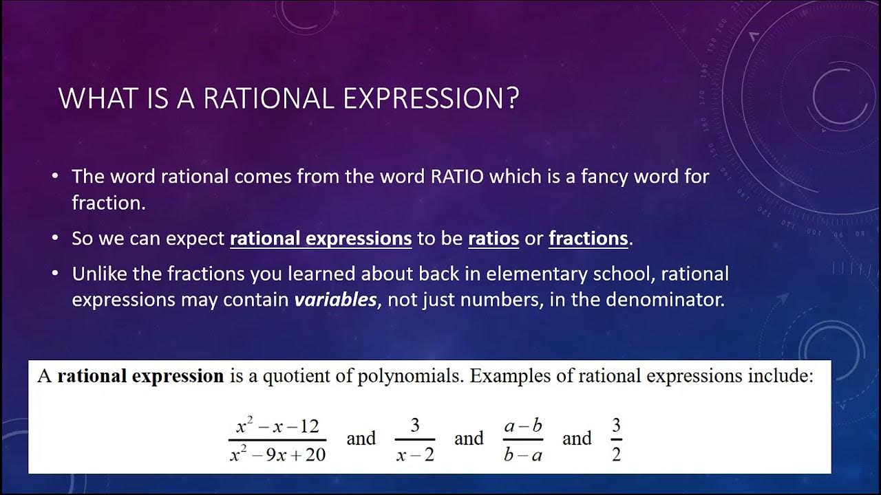 MATH 083: Intro to Rational Expressions Part 1 of 2 - YouTube