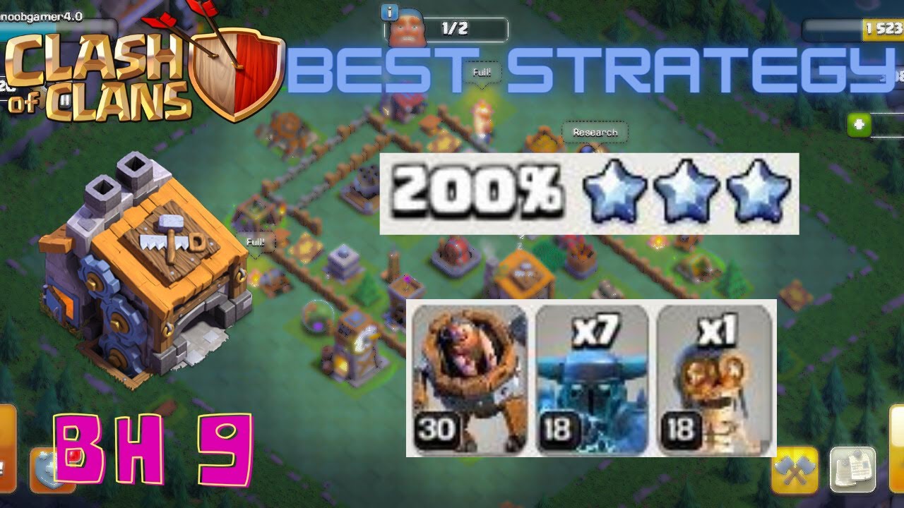 BEST BH9 ATTACK STRATEGY (Builder Hall 9) - YouTube