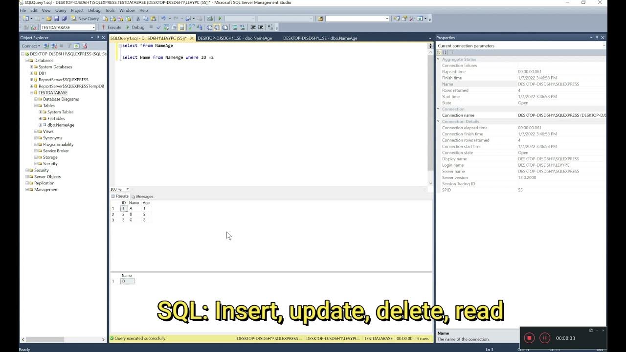 SQL with Wincc: Insert, Update, delete, read - YouTube