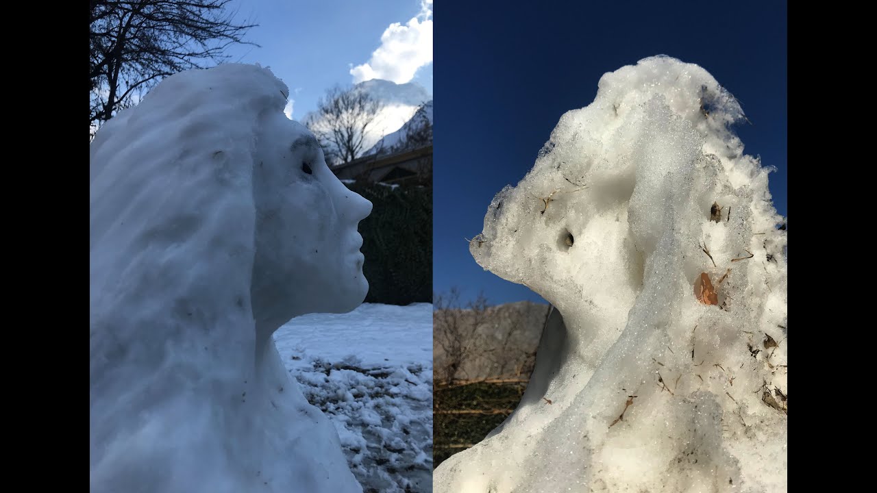 Captivating Melting Sculpture - Female Snow Sculpture (Gilgit Baltistan ...