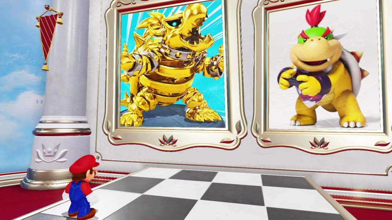 What happens when Mario enters the Golden Dry Bowser & Bowser Jr ...