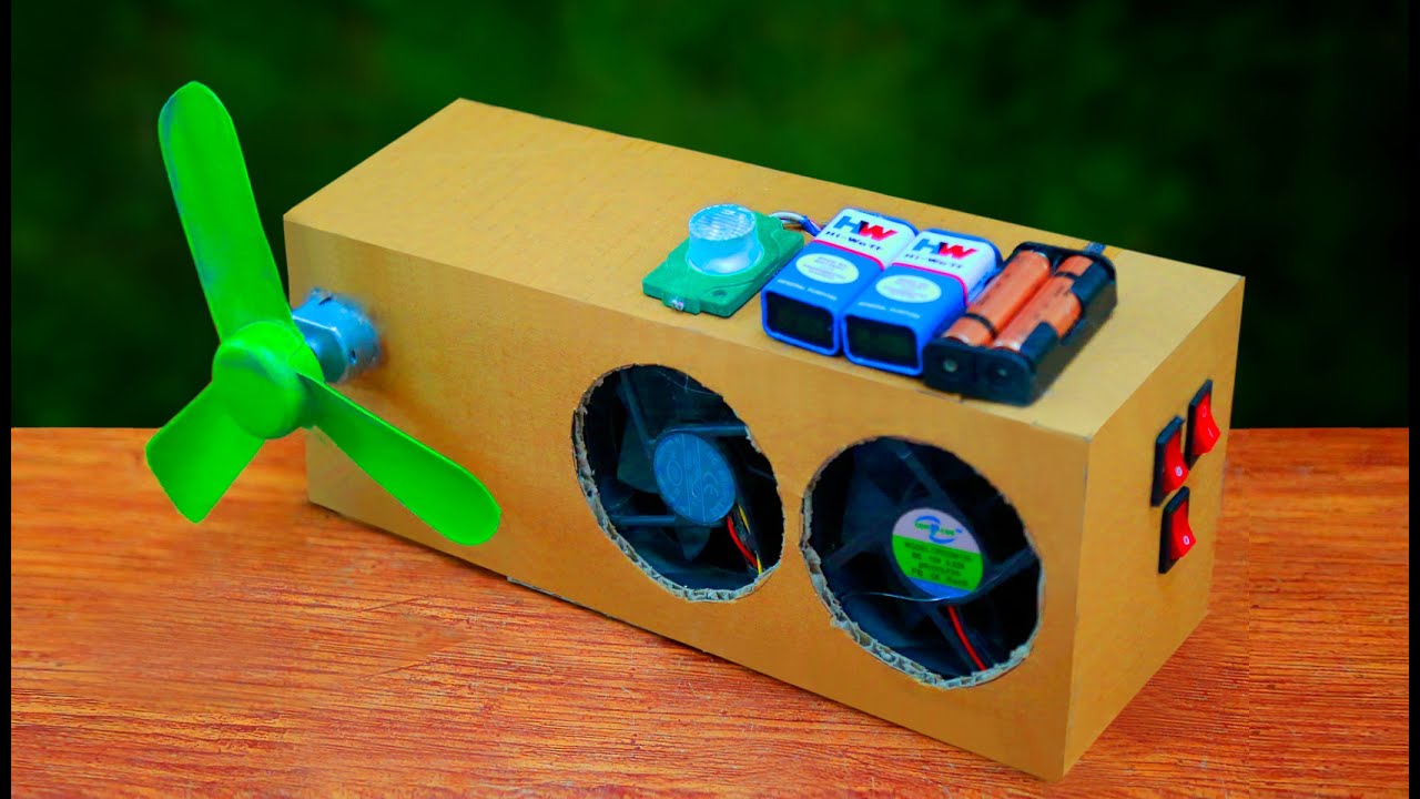 How to make top Air Cooler at home with Cardboard DC motor - Air Cooler ...