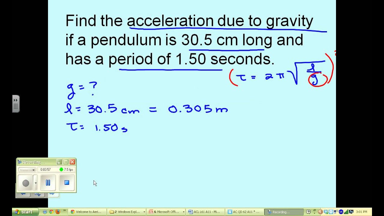 2 Light & Sound Pendulum Equation - YouTube