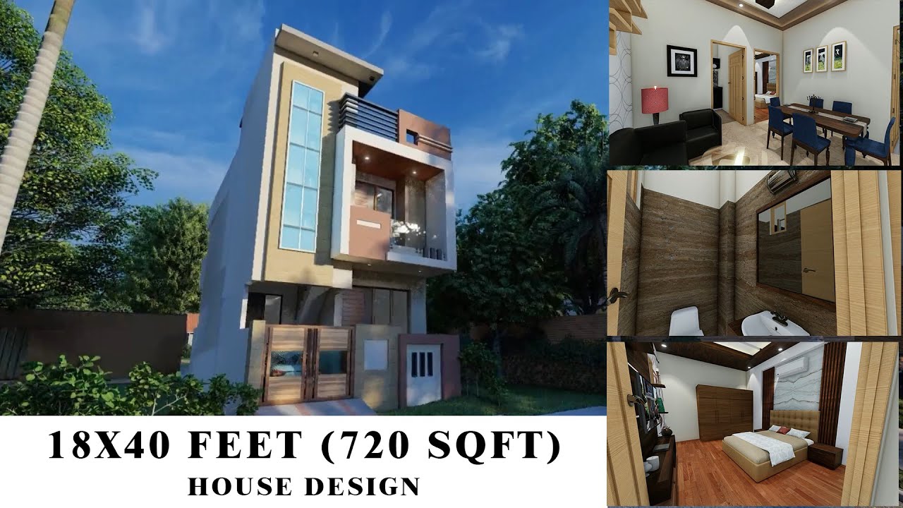 18 X 40 , House Design , Plan , Map , 3D Video , Elevation , Parking ...