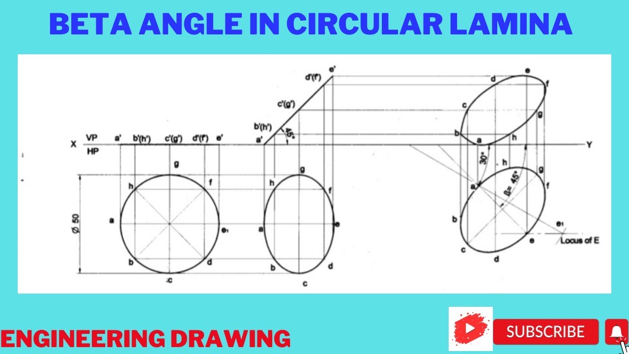 Beta angle problem in Circular lamina Engineering Graphics/ Engineering ...