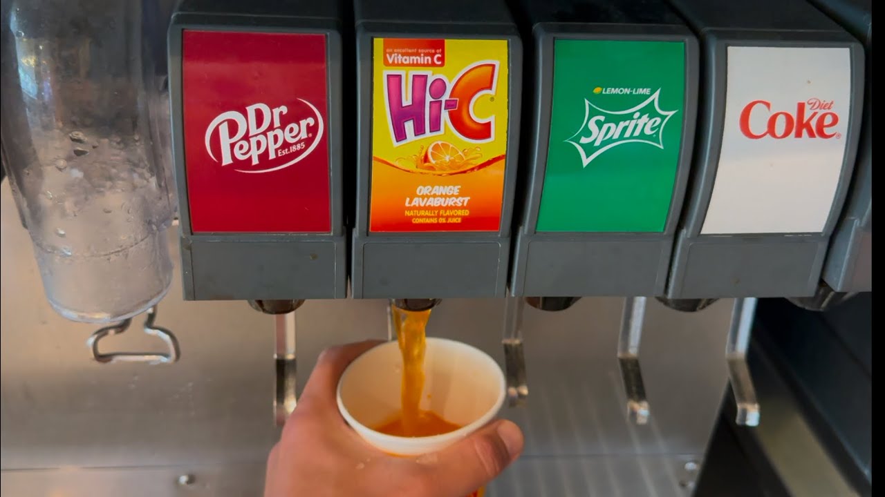 Pouring HI-C Lavaburst Orange Soda at Drink Refill Machine | McDonald’s ...