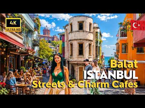 🇹🇷 Istanbul Turkey 2026 Balat 4K Walking Tour | Colorful Streets & Cozy Cafes Vibes