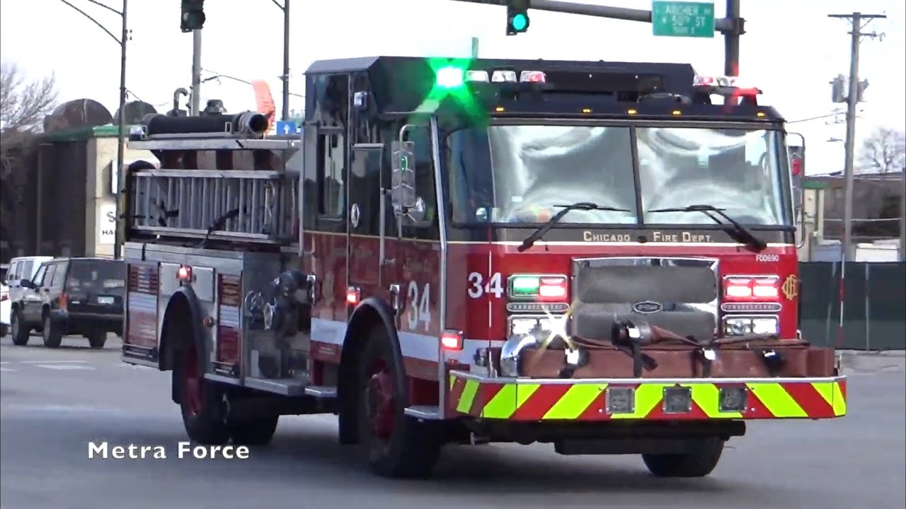 Chicago Fire Dept Engine 34 Responding - YouTube