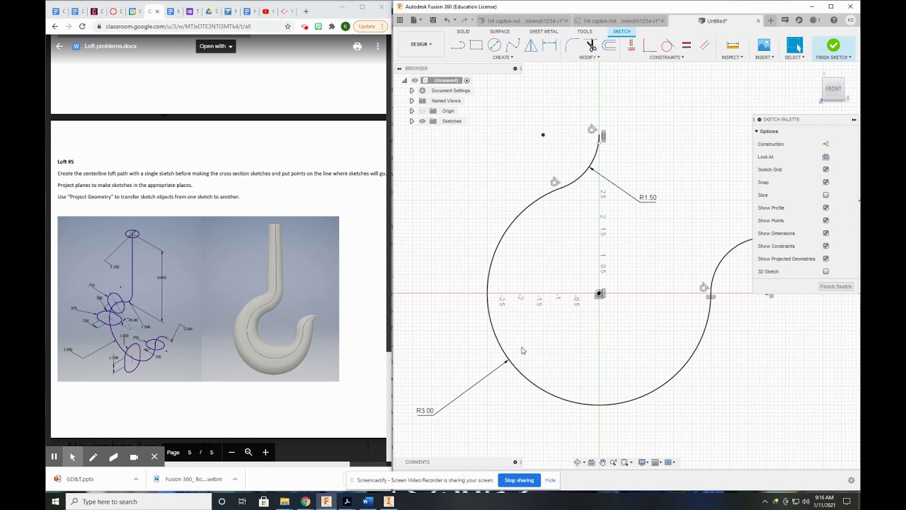 Fusion 360 Loft Object #5 Hook video #1 - YouTube