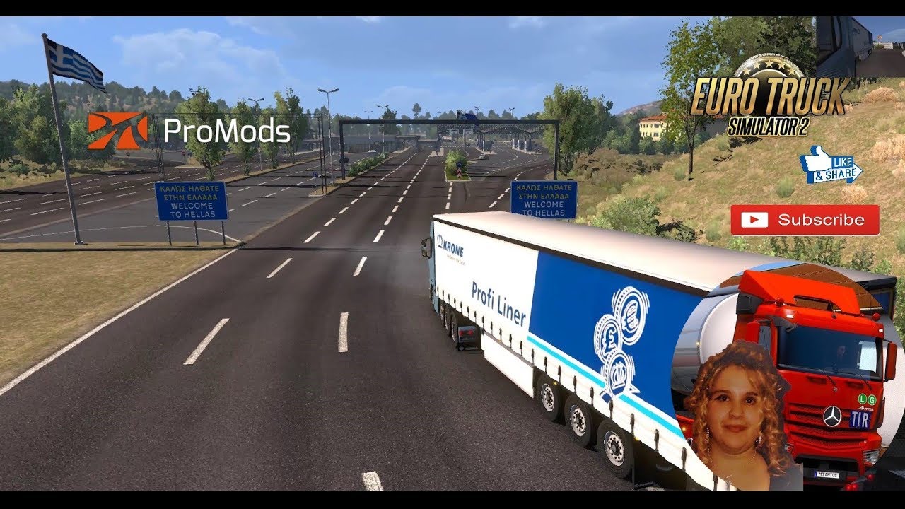 Euro Truck Simulator 2 (1.32) Promods 2.30 Road to Greece Scania S 2016 ...