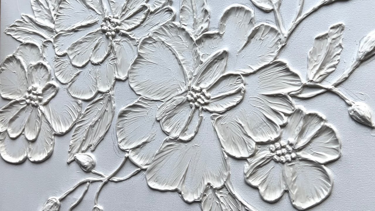 How to paint textured flower | Easy textured flower tutorial step by ...