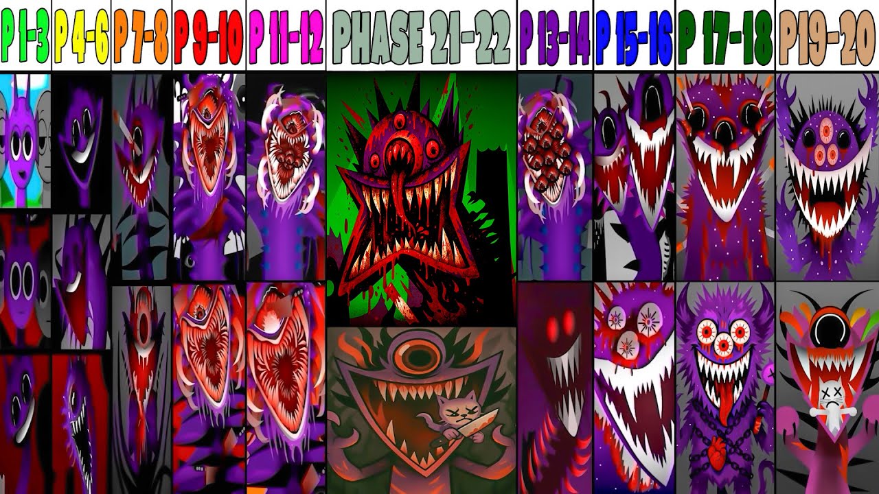 Incredibox Sprunki Mix: Phase 1 VS Phase 2 VS Phase 3-5 VS Phase 7-8 VS ...