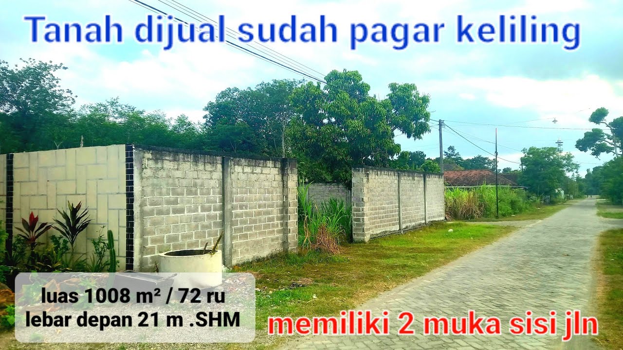 Tanah dijual sudah pagar keliling ( 082194791760 ) - YouTube