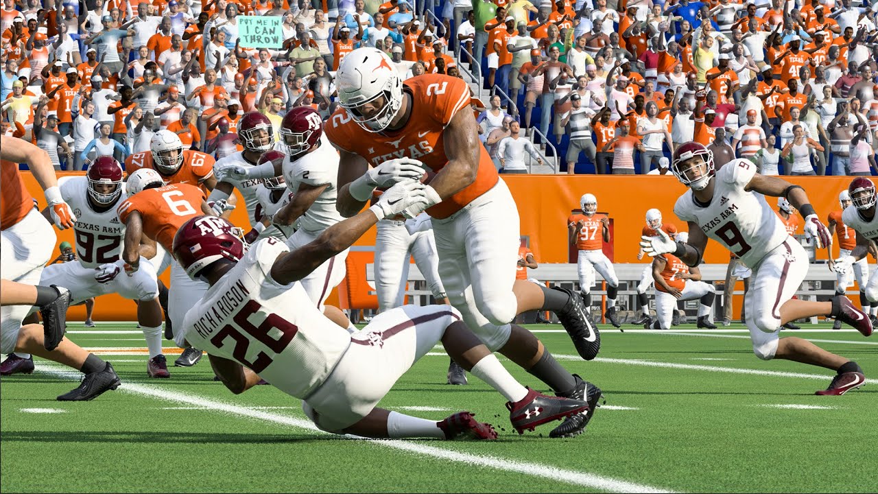 Texas A&M vs Texas Simulation Game College Football - YouTube