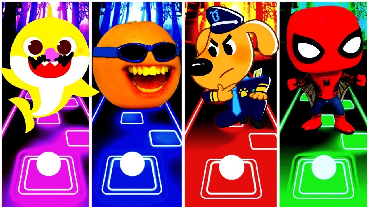 Annoying Orange 🆚 Sheriff labrador 🆚 Spiderman 🆚 Baby shark 🆚 Turning ...