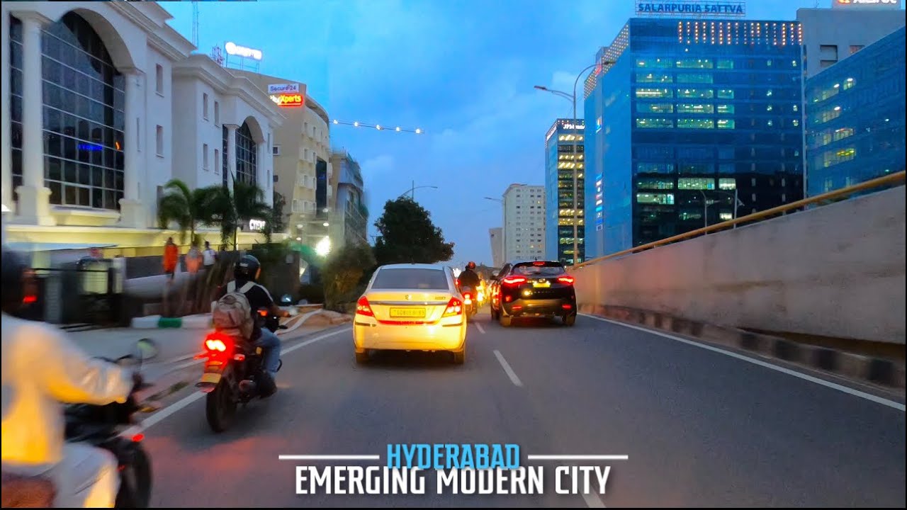Hyderabad City - Emerging Modern City of India | Sunset Drive - 4K ...