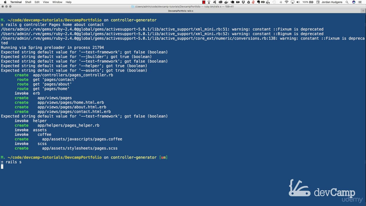 038 guide to the rails controller generator to build pages part 1 of 2 - YouTube