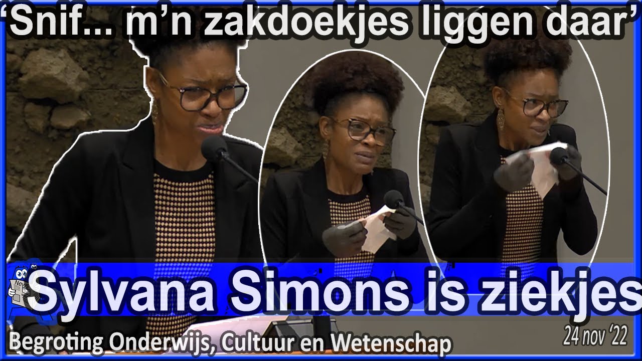 Sylvana Simons is ziekjes 'Snif, m'n zakdoekjes liggen daar ...