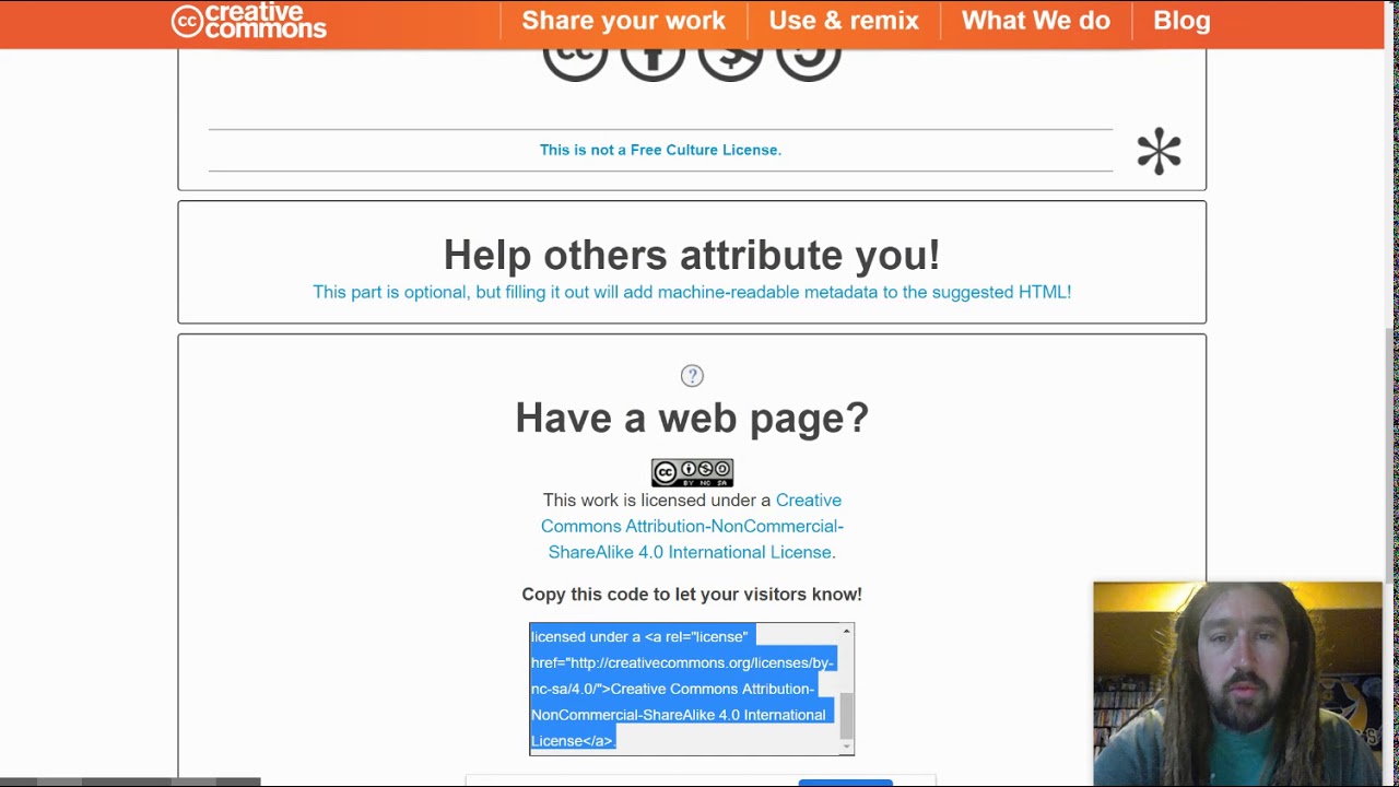 How to add a Creative Commons License to your website. - YouTube
