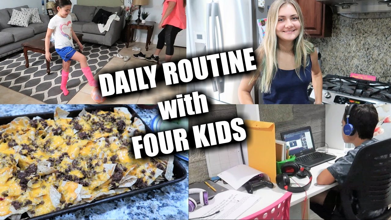 Daily SCHOOL and LIFE Routine with FOUR Kids | DITL Back to School ...