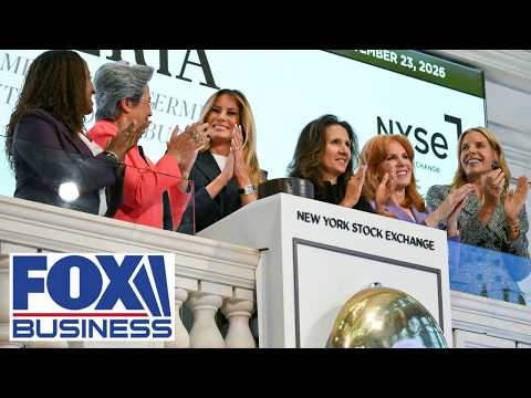 First lady Melania Trump rings the opening bell at the NYSE