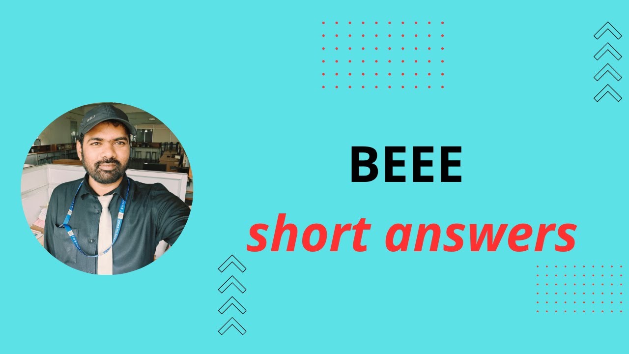 Basic Electrical & Electronics Engg Short answers - YouTube
