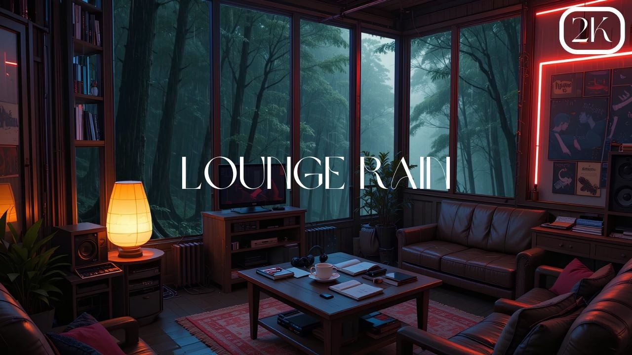 🌧️ Lounge Rain in a Cozy Forest Room | Relaxing Nature Ambience for ...