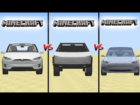 Tesla 3 vs Tesla X vs Tesla Cybertruck in MINECRAFT - Which is best ...