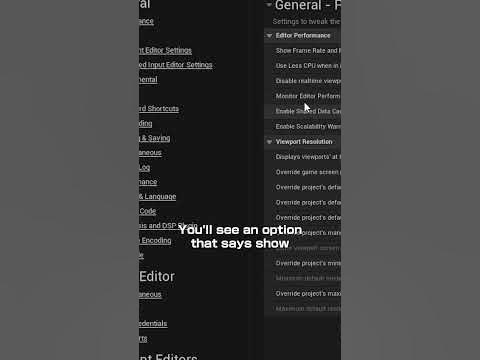 Unreal Engine Tip #21 Show Frame Rate and Memory in the Editor #unrealengine #ue5 #gamedev # ...