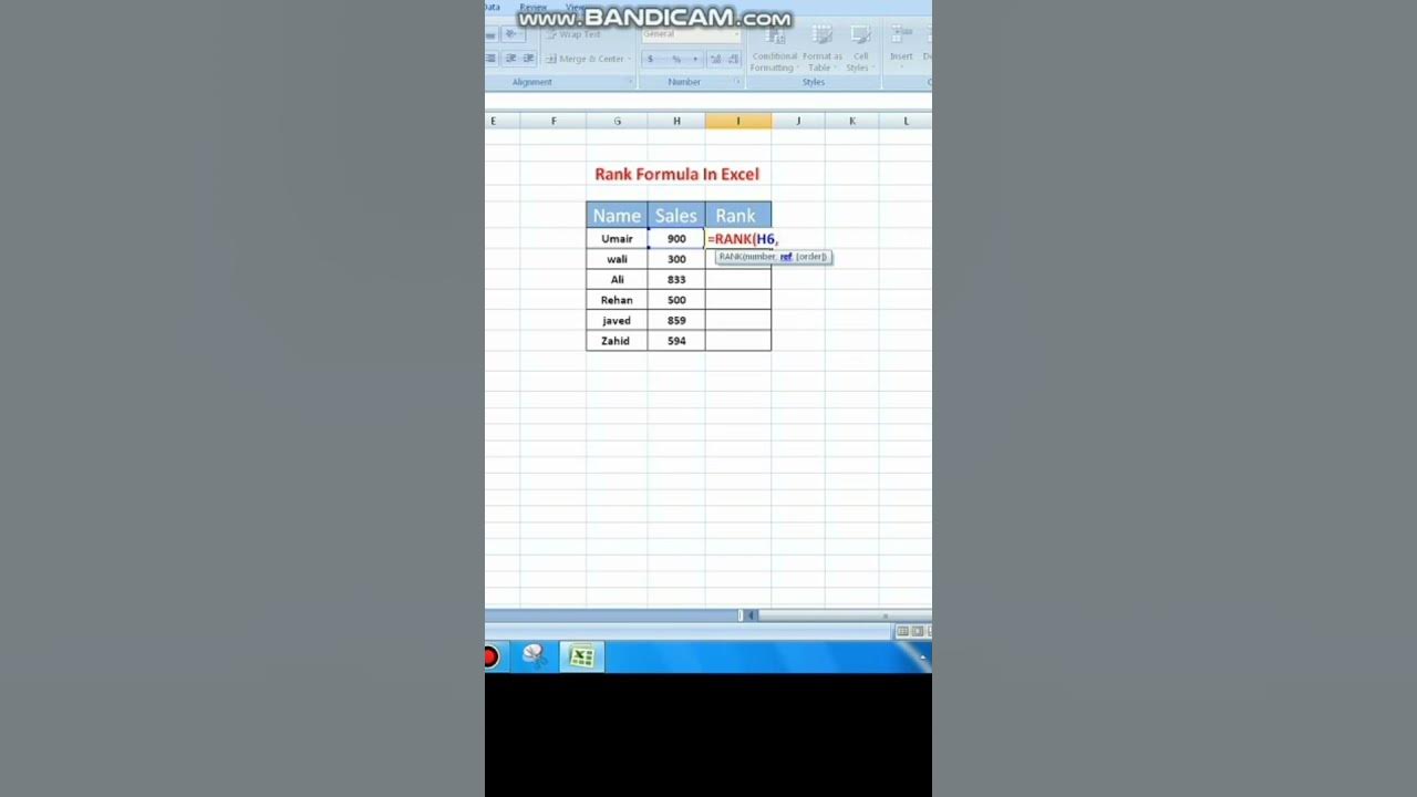 rank function in excel | how to use rank function in excel - YouTube