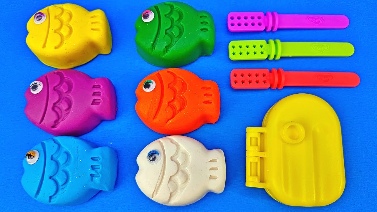 Making 4 Ice Cream of Play Doh Fish and Learn Numbers | Learn Colors ...