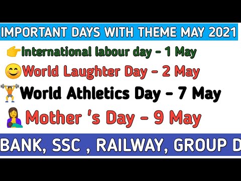 Important Days With Themes May 2021 मई महीने के महत्वपूर्ण दिवस और उनकी ...