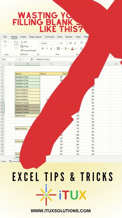 Fill Blank Spaces In Excel Exceltricks Exceltips Viral Shorts Trending Itux Shortsyoutube