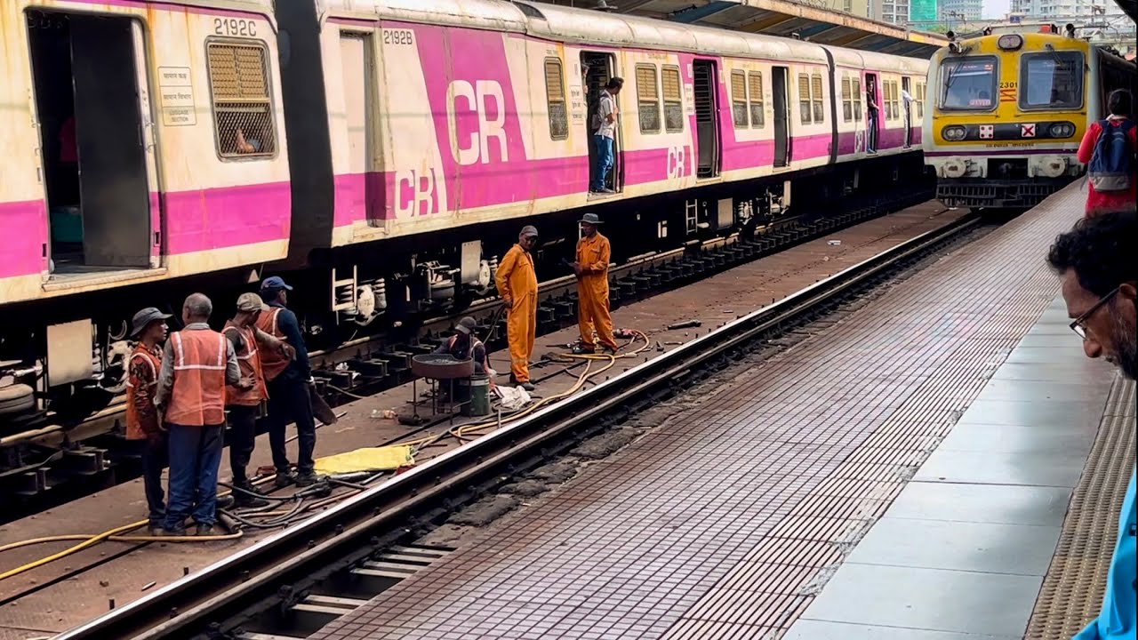 Back To Back Mumbai Local Train Arrival and Departure from Sandhurst ...
