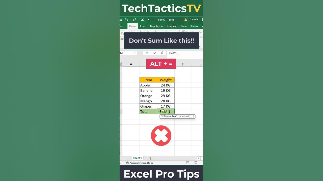 How To Sum Numbers With Text In MS Excel excel msexcel exceltips how-to-sum-numbers-with-text-in-ms-excel-excel-msexcel-exceltips