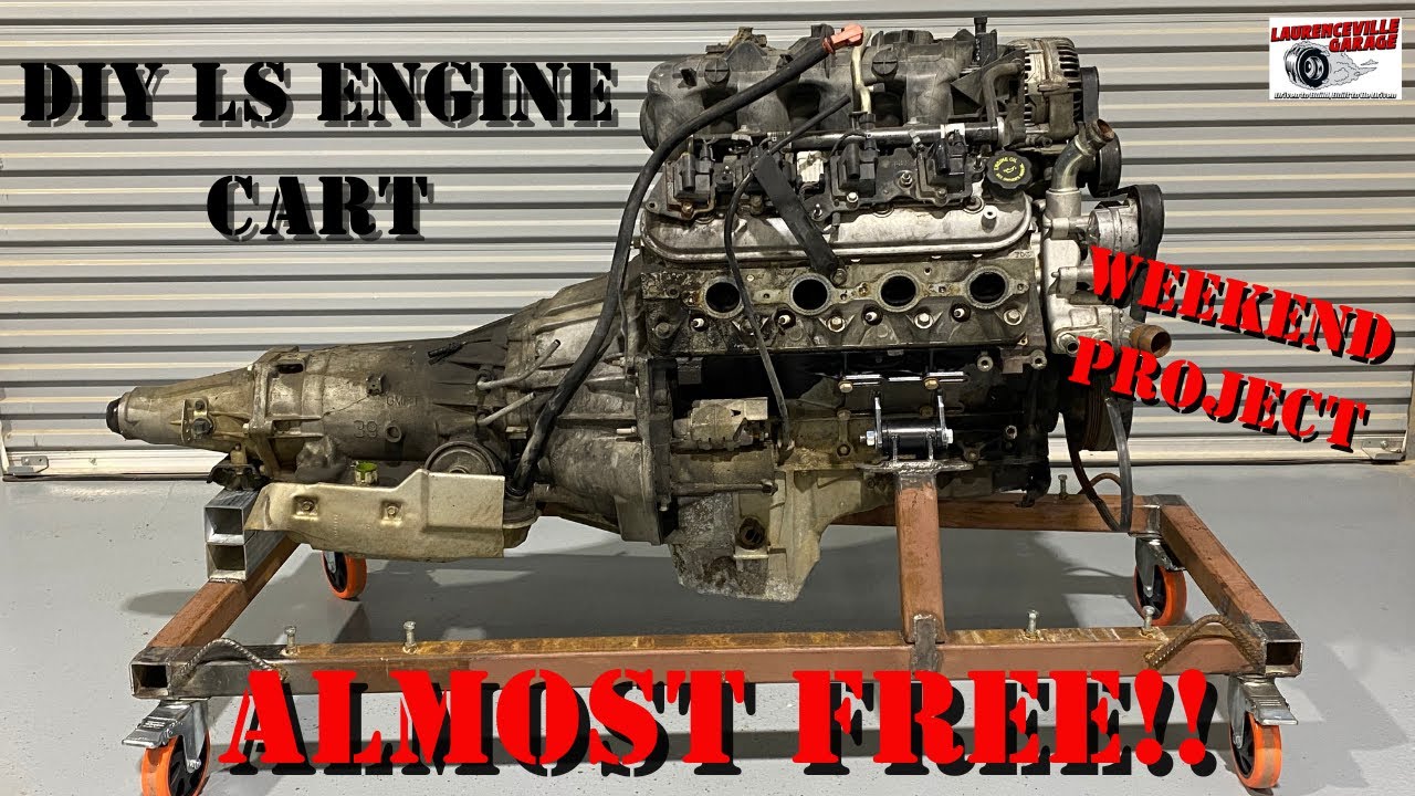 DIY Low Buck Engine Dolly Cart Stand ANY ENGINE LS Swap Engine Stand ...