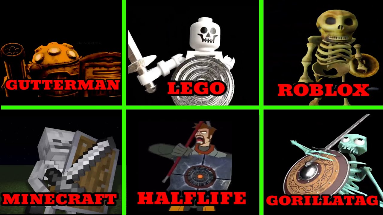 Raaaahhhh Skeleton Shield Meme All Versions - YouTube