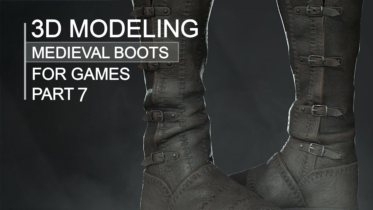 Texturing Leather Boots In Substance Painter - Medieval Boots Final ...