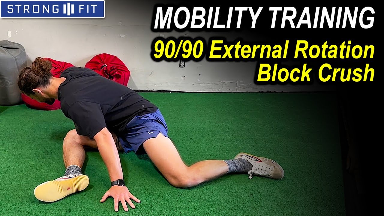 Mobility Training - 90/90 External Rotation Block Crush by Garrett ...