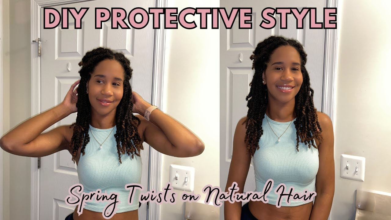 How to Do Spring Twists on Natural Hair | Easy Protective Hairstyle ...