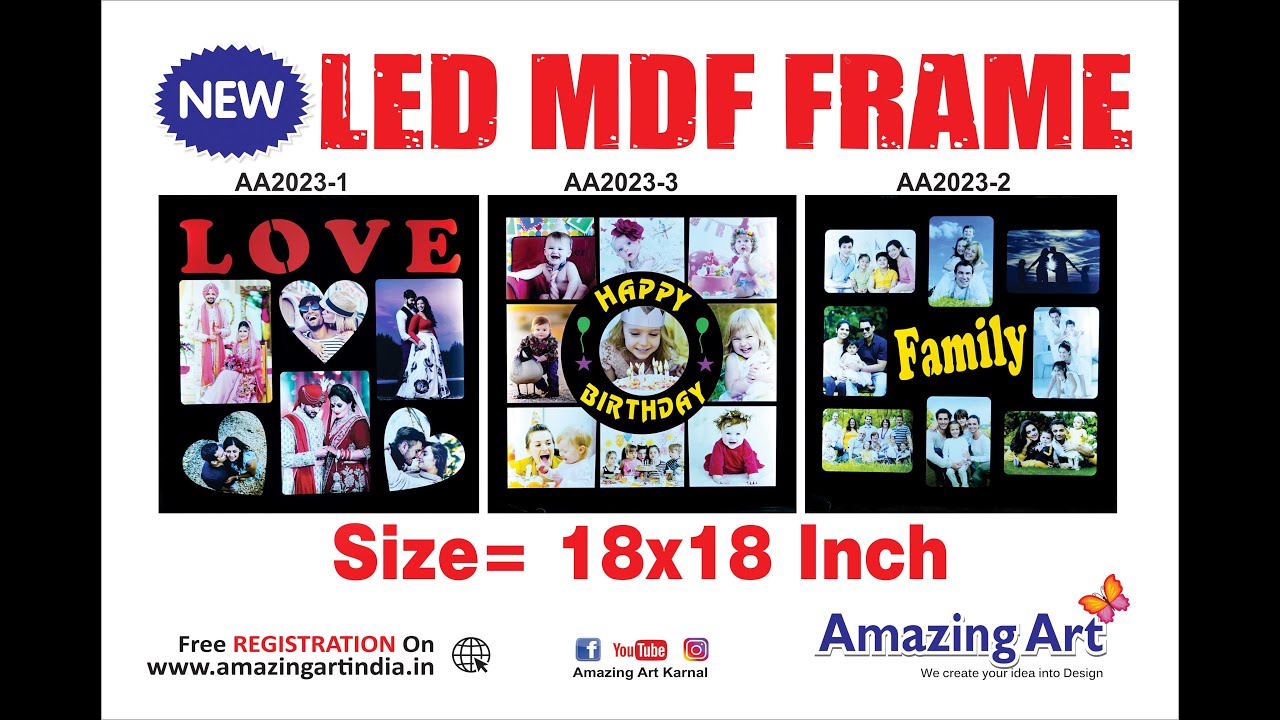 LED MDF FRAME || UNIQUE DESIGN || 18X18 INCH || NEW DESIGN || AMAZING ...