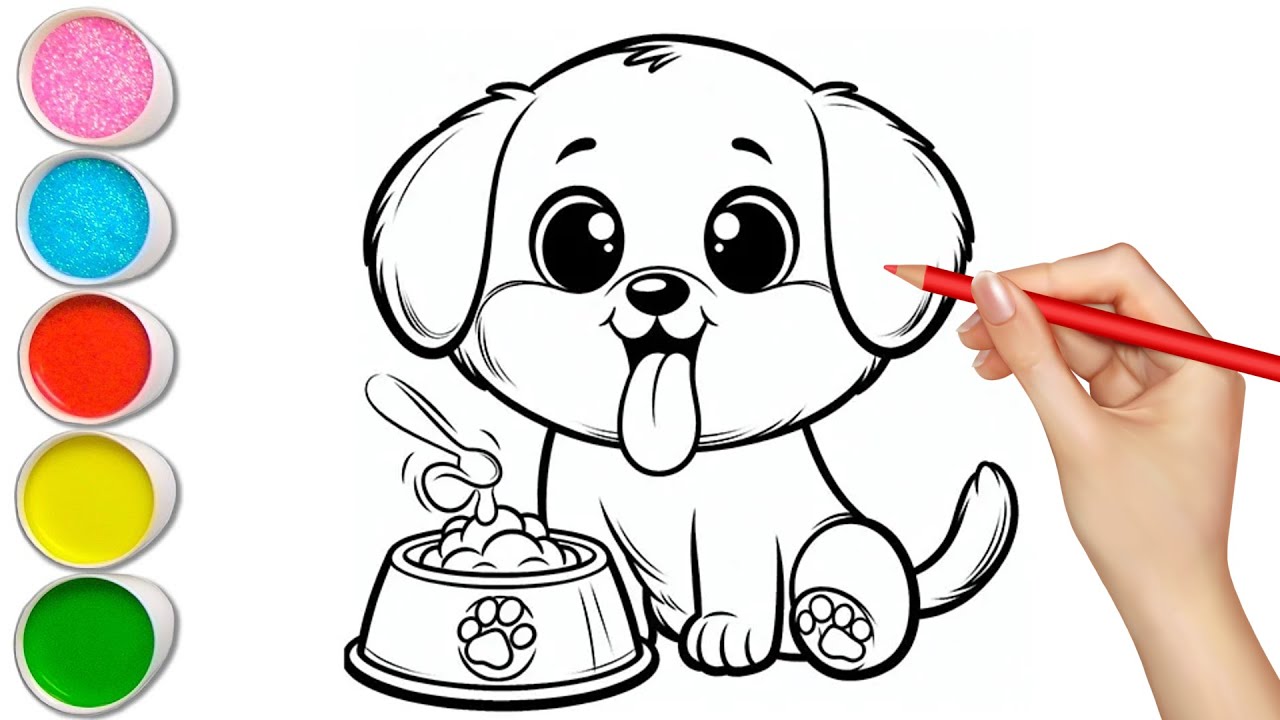 How to Draw a Dog (Puppy Drawing) 🐶 - YouTube