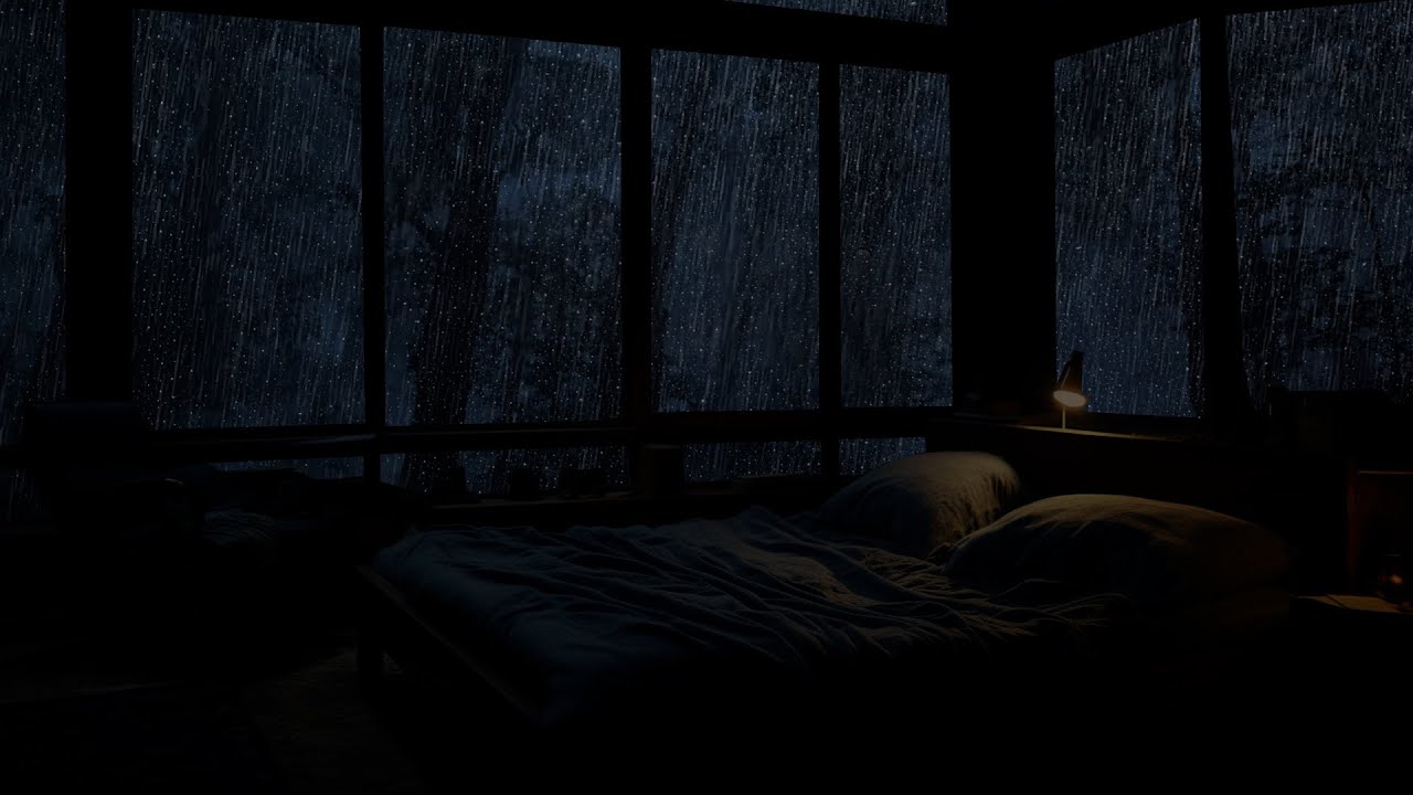 Stormy Night and a Cozy Bedroom - Thunder And Hard Rain Sounds 3 Hours ...