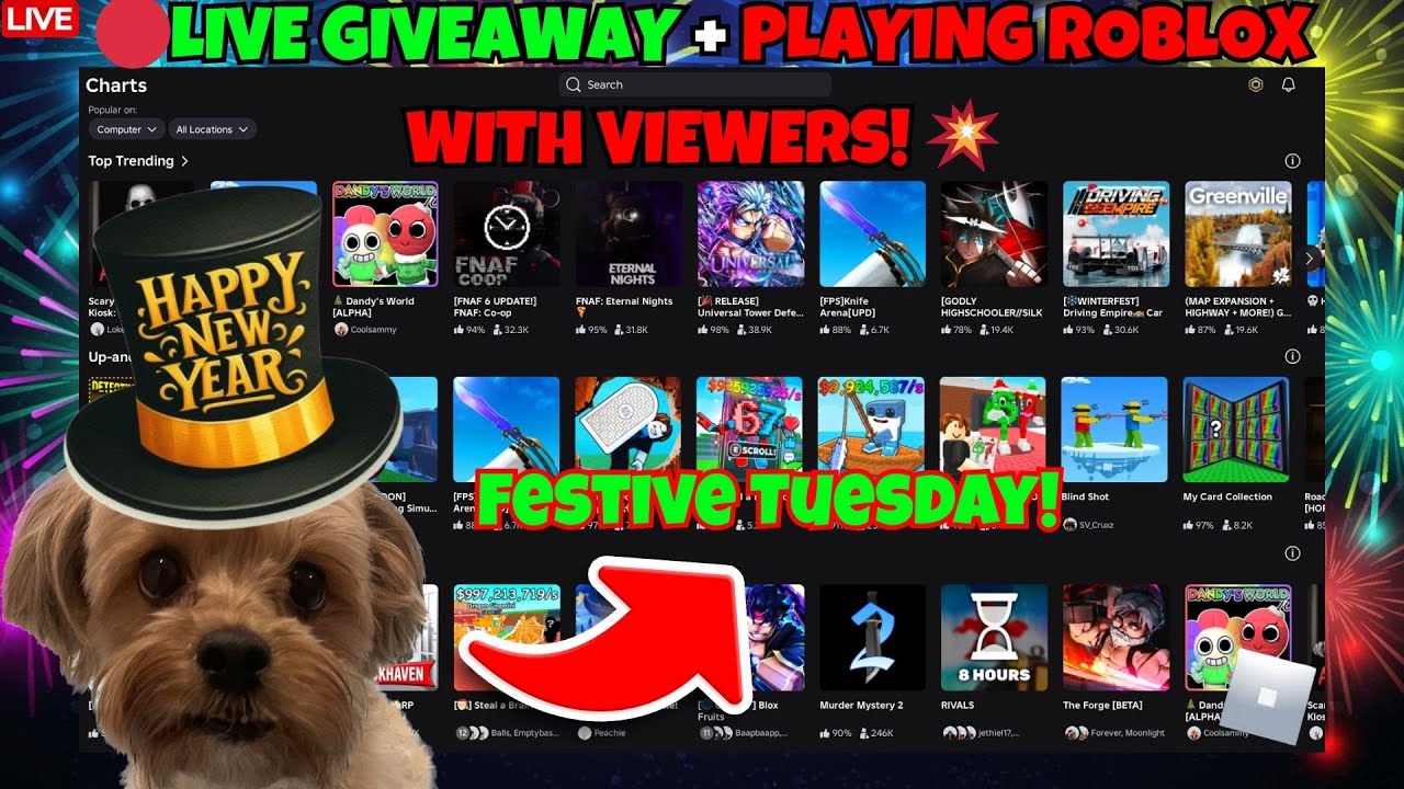 🔴Festive Wednesday | LIVE GIVEAWAY + PLAYING ROBLOX WITH VIEWERS! 💥 ...
