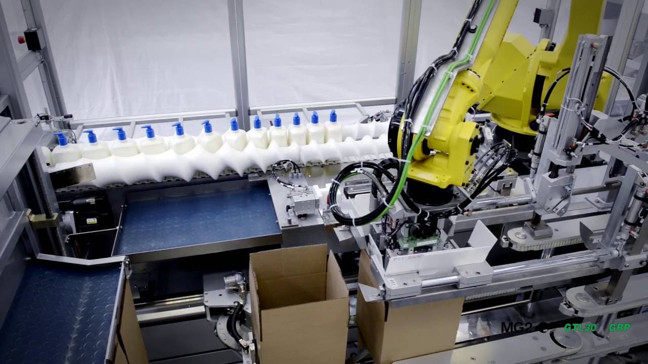 Bottle Packaging Line - YouTube