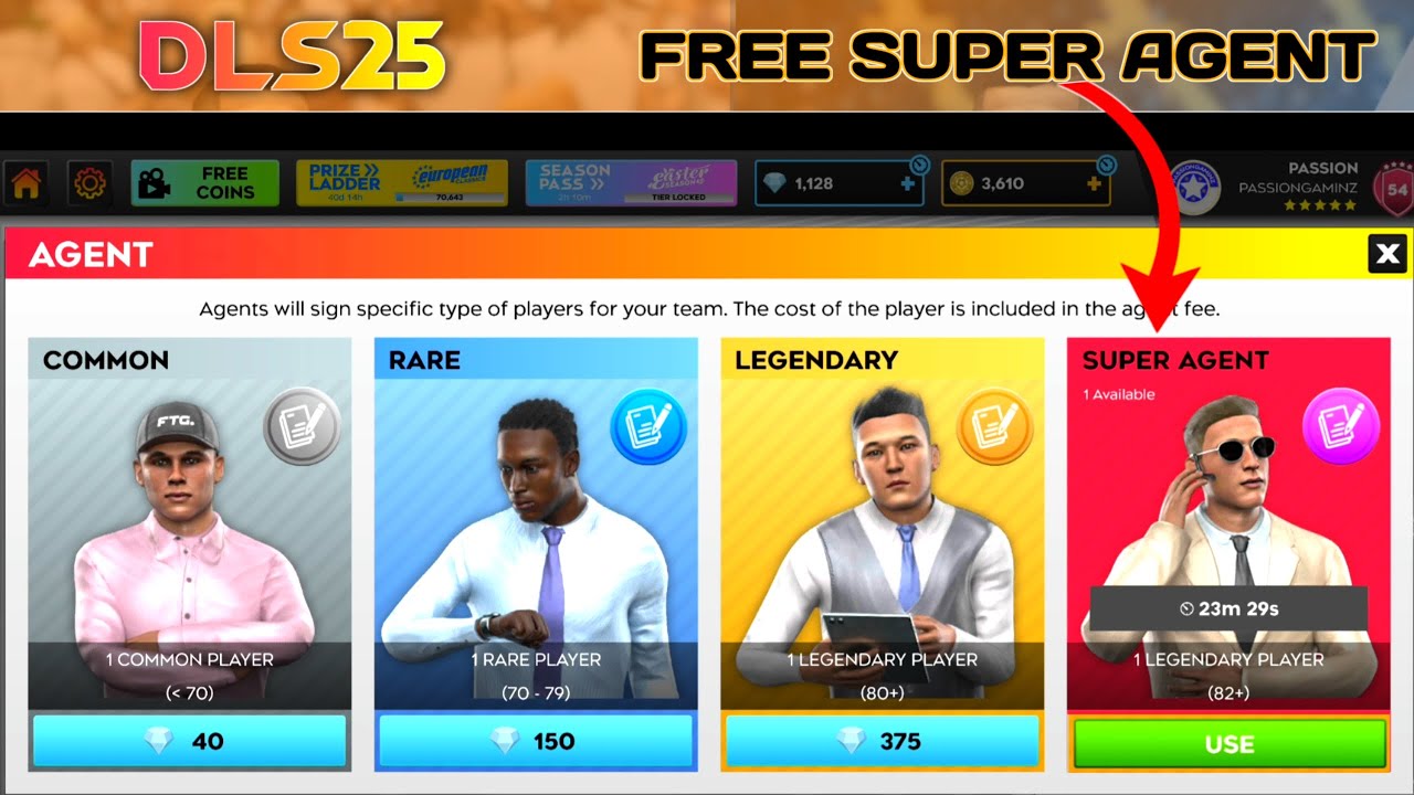 How To Get Super Agents For Free In DLS 25 / Dream League Soccer 2025 ...