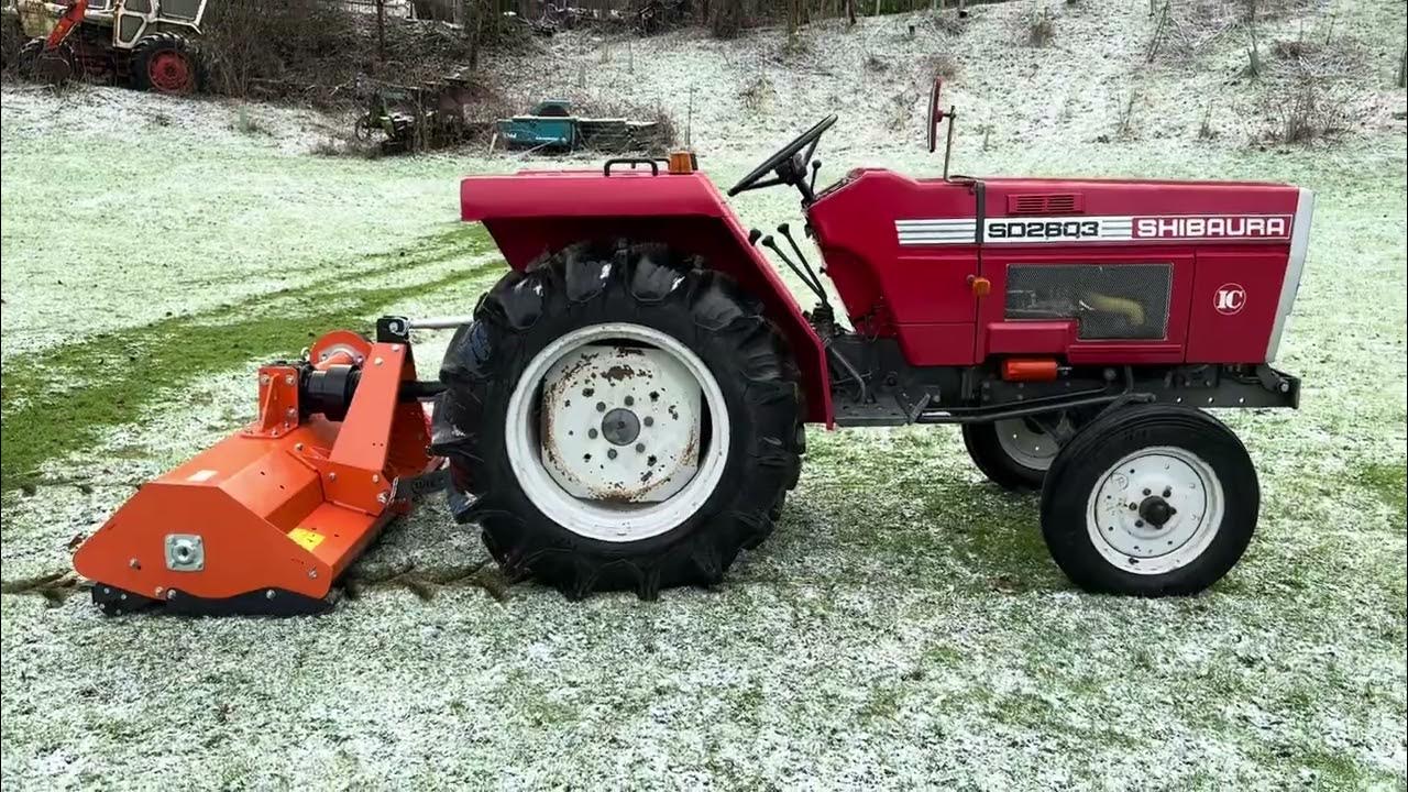 SHIBAURA SD2603 2WD Compact Tractor & New 5ft Flail Mower - YouTube