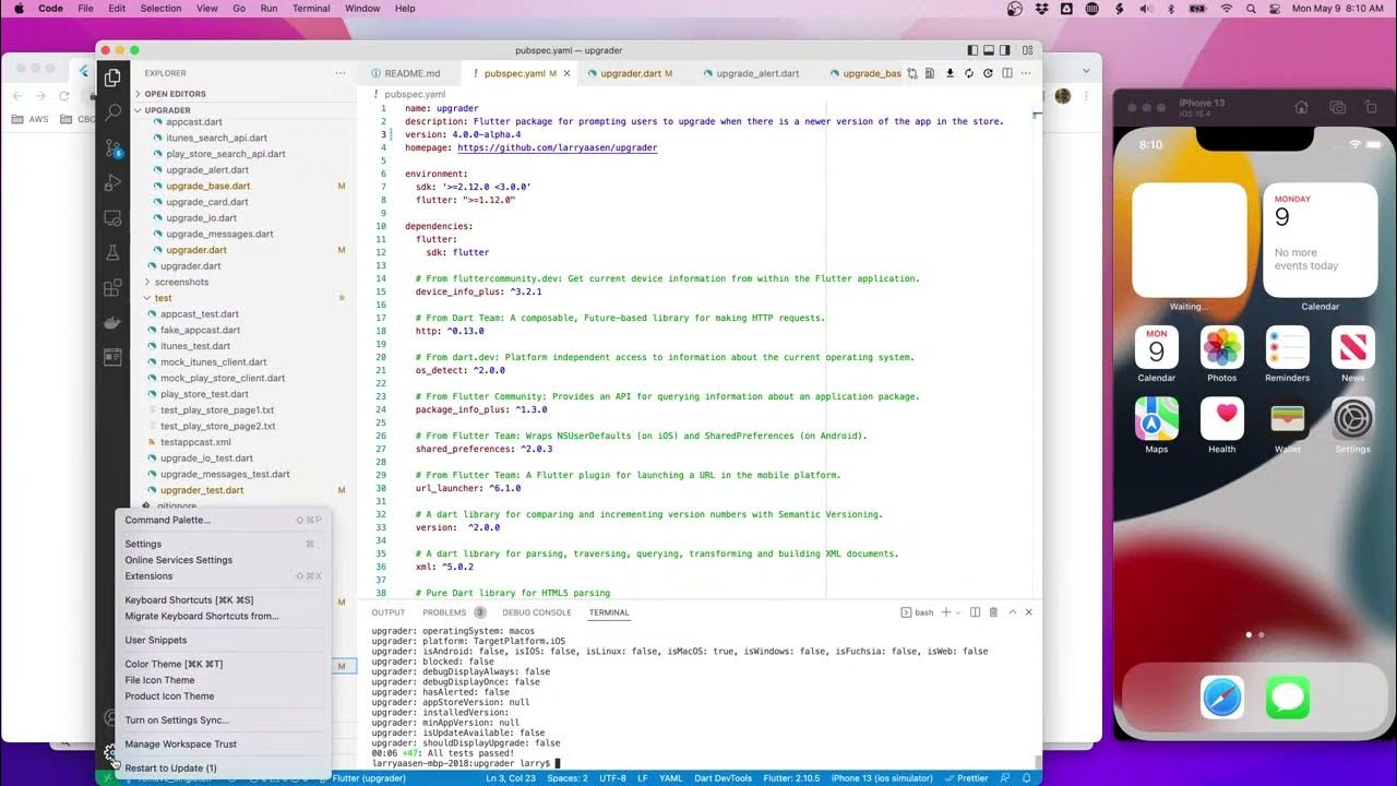 Live coding Flutter development on the upgrader package. - YouTube